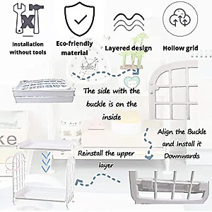 Wellcun Plastic Kitchen Organization Storage Shelf Rack, 2 Tier Cabinet Shelf Organizers, Office Desk Shelf Organizers and Accessories White, Dresser Organizer, Bathroom Organizer Storage (White)