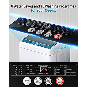 TABU Washer and Dryer Combo, 17.6lbs Full-Automatic Washing Machine with Drain Pump & TABU 13LBS Portable Dryer