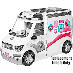 Fisher-Pric e Replacement Stickers for Barbie Care Clinic ~ Barbie Doll Playset FRM19 Barbie Care Clinic ~ Replacment Labels ~ Sheet D ~ Stickers 24-28, 40,43,44 and 47