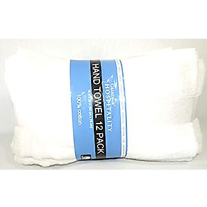 Grandeur Hospitality Towels 12 Pack 100% Ring Spun Cotton Soft-Durable-Absorbent Hand Towels