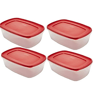 Rubbermaid 7J77 Easy Find Lid Rectangle 40-Cup 2.5 gallon Food Storage Container (Pack of 4)
