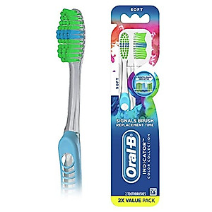 Oral-B Indicator Color Collection Toothbrushes, Soft, 2 Count