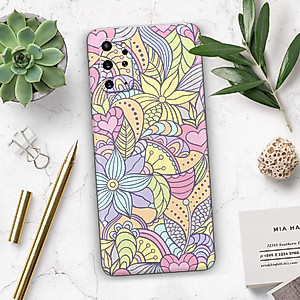 DesignSkinz Vibrant Color Floral Pattern Protective Vinyl Decal Wrap Skin Cover Compatible with The Samsung Galaxy S20 (Screen Trim & Back Glass Skin)