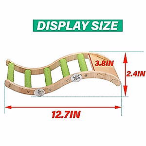 Bird Ladder, Hosrnovo Wooden Green Parakeets Toys, 12.6Inch Bird Perches, Pet Cage Accessories for Cockatiels Budgie Conure Lovebirds Canary Hamster