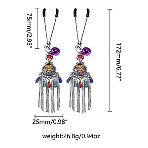 alievoke Nipple Clamps Bells Sexual Pleasure Nipple Clamps for Men Women Nipple Clips Adjustable Non Piercing Nipple Rings with Dance Jewelry (A)