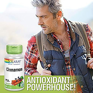 SOLARAY Cinnamon Bark 1000 mg | Healthy Digestive Function | Antioxidant | 60 VegCaps