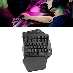 VBESTLIFE One Handed RGB Mechanical Gaming Keyboard, 2.4G Type C Professional Gaming Keypad with Recessed Keycap, 8RGB Lighting Modes, 35 Keys