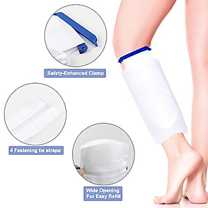 10 Pack Refillable Ice Bags with Clamp Closure 6-1/2 x 14 Reusable Medical ice packs for injuries Easy Filling Hospital Icepack with Soft Outer Covering with Leak Proof closure, Super soft Inner Layer