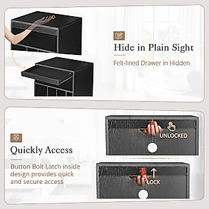 Mazefur Concealment Furniture with Clearance Price, Record Player Stand Table with Wood Leg, Turntable Stand with Vinyl Storage Holds up to 160 Albums with Hidden Compartment, Black Cabinet with Leg