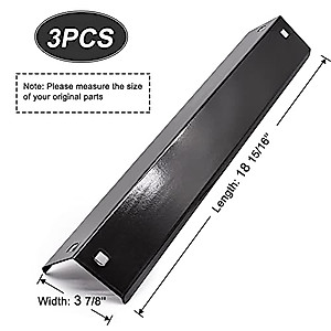 BBQ-Element Grill Heat Plates Compatible for Chargriller 5050, 5650, 3001, 5072 Grill, 3-Pack Porcelain Steel Heat Tent Burner Cover Flame Tamers for Char griller 5050, 3001, King Griller 3008