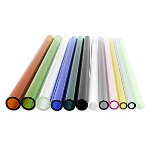 Cornucopia Brands Colored Borosilicate Glass Tubes (12-Piece Set, Assorted Colors and Sizes); Boro Tubing for Glass Making and DIY