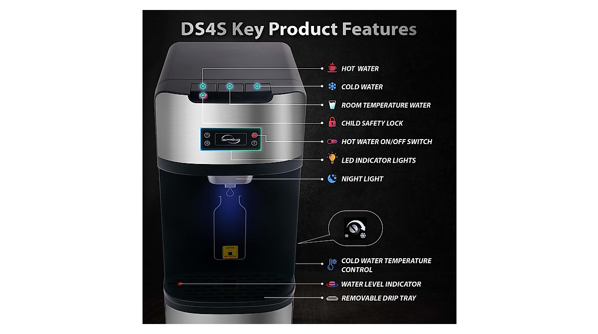 iSpring DS4S Bottleless Water Dispenser - Refreshing & Safe