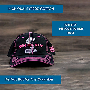 Womens Shelby Super Snake Black with Pink Cap Hat | Officially Licensed Shelby® Product | Adjustable, One-Size Fits All