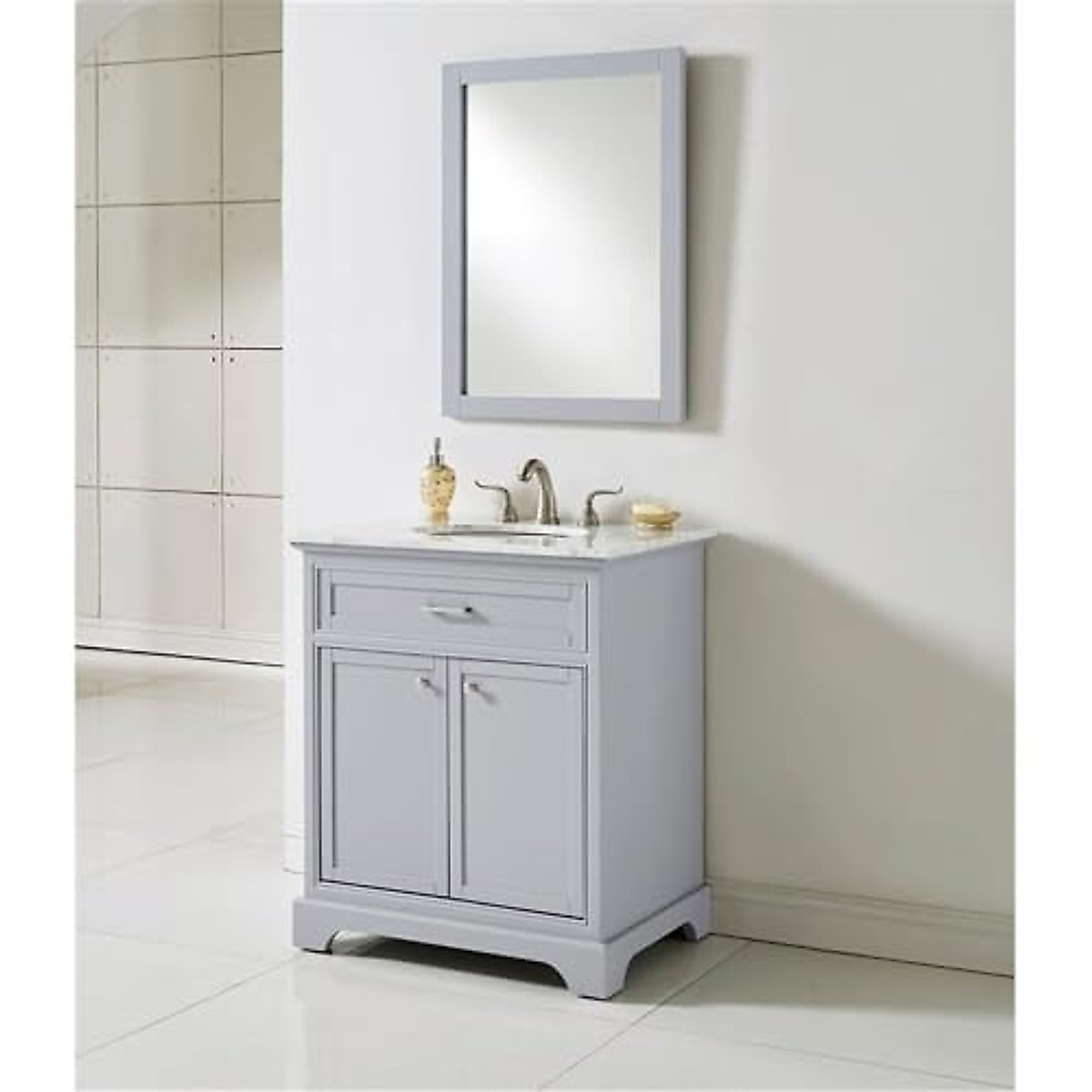 Elegant Kitchen and Bath 30 inch Single Bathroom Vanity Cabinet Set - Light Grey