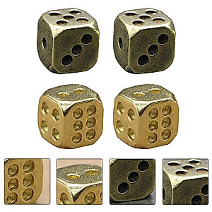 4pcs Ancient Brass Dice Solid Metal RPG Role Playing Game Dice Learning Dice Party Supplies