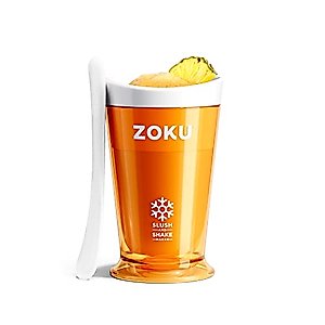 ZOKU Original Slush and Shake Maker, Compact Make and Serve Cup with Freezer Core Creates Single-Serving Smoothies, Slushies and Milkshakes in Minutes, BPA-free, Orange