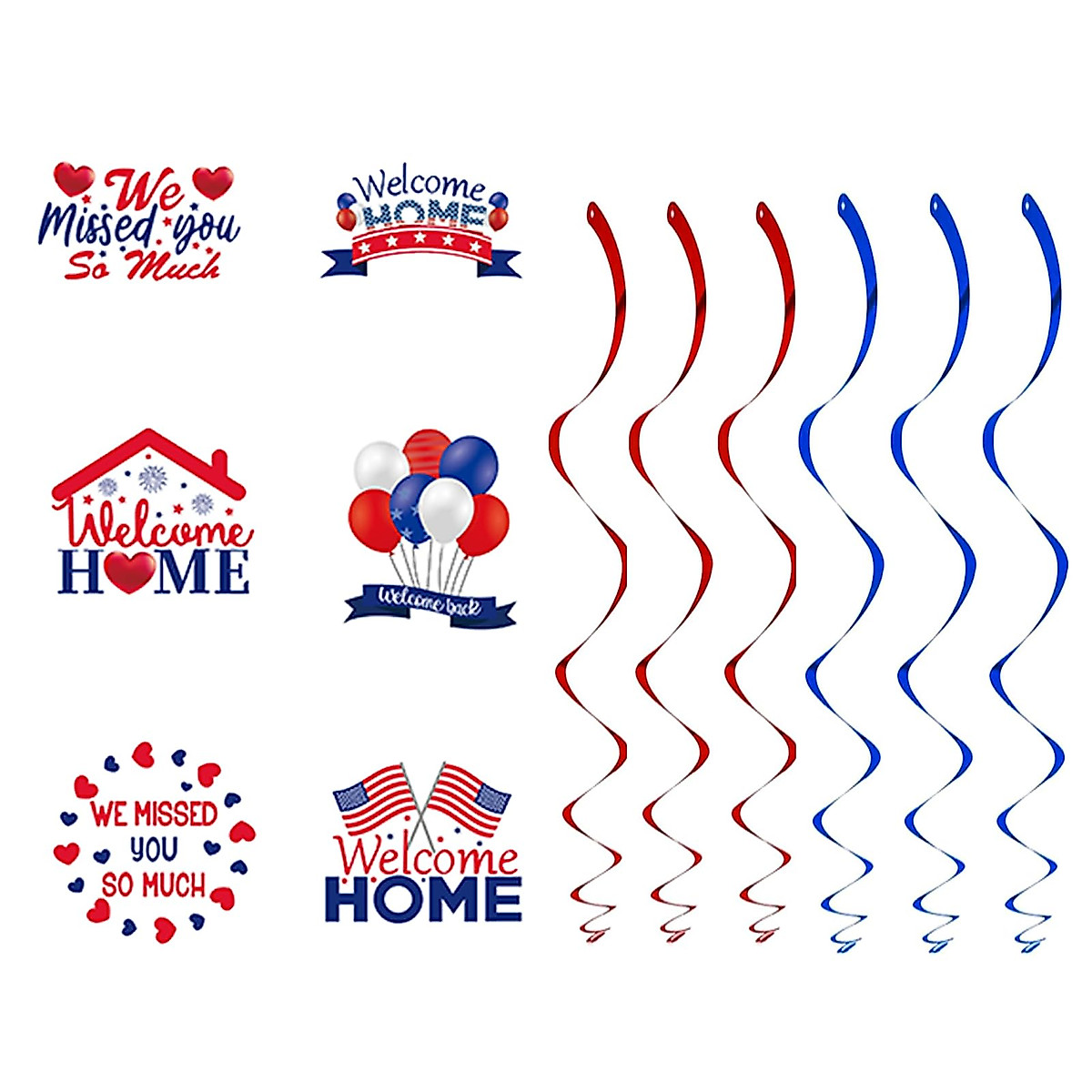 Welcome Home Banner for Military Returning Party - Red White Blue Decor