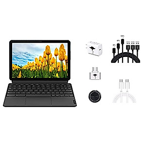 Newest Lenovo Chromebook Duet 10.1" Tablet Laptop for Business and Student, 8-core MediaTek Helio P60T, 4GB RAM 128GB Storage, Keyboard, ARM G72 MP3 Chrome OS w/GM 7 in 1 Accessories