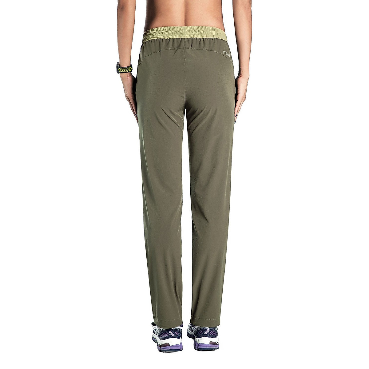 Nonwe Women's Quick Dry Hiking Camping Pants with Elastic Waist Green S/29 Inseam