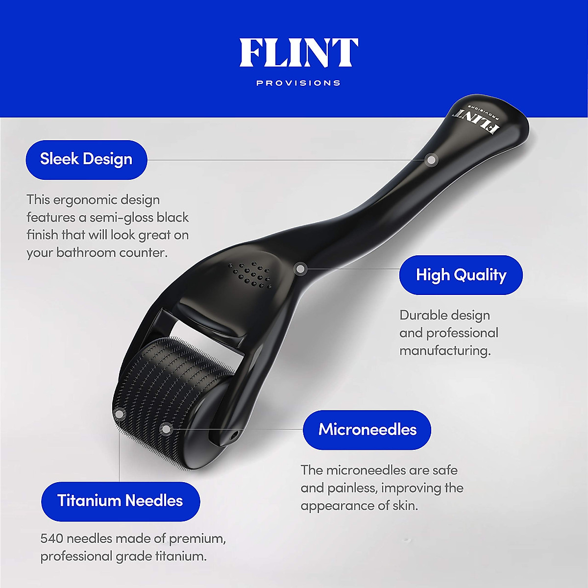 Beard Roller - 540 Titanium Micro Needle 0.25mm - Beard Grooming & Beard Club