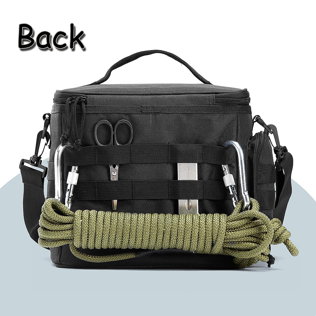 MOV COMPRA Tactical Leakproof Lunch Bag for Men, Insulated Lunch Box for Men Large Capacity with MOLLE Water Bottle Pouch and Adjustable Shoulder Starp, Green Lunchbox for Adults for Work, Picnic