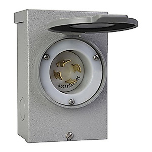 Reliance Controls Generators Up to 7,500 Running Watts PB30 30-Amp NEMA 3R Power Inlet Box, Gray