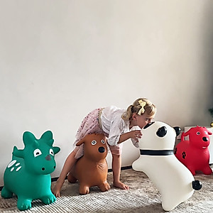 HotMax Bouncy Horse, Dinosaur Hopper Toys for Kids, Inflatable Ride on Bouncy Animals Toys for Toddlers, Jumping Horse for Baby Year Old Birthday Gift for Boy or Girl (Triceratops)