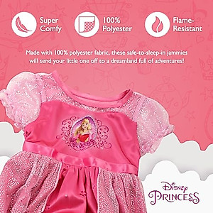 Disney Girls' Princess Fantasy Gown Nightgown, AURORA, 4T