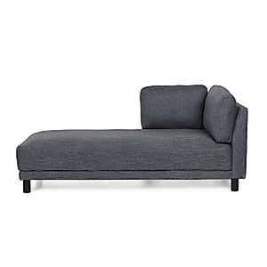 Christopher Knight Home Hyland Chaise Lounge, Charcoal + Black