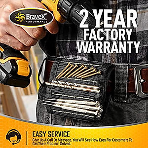 Voltstorm Magnetic Wristband - Men Women Tool Belt with 12 Strong Magnets for Holding Screws, Nails, Drill Bits - Great Gift for Men Stocking Stuffers, Handyman, Carpenter, Electrician, Framer