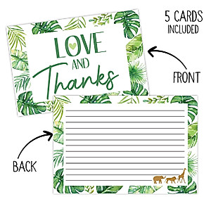 50 Jungle Baby Shower Thank You Cards, Boy Baby, Mama Baby Shower Favor and Games, 50 Thank You Cards and Envelopes