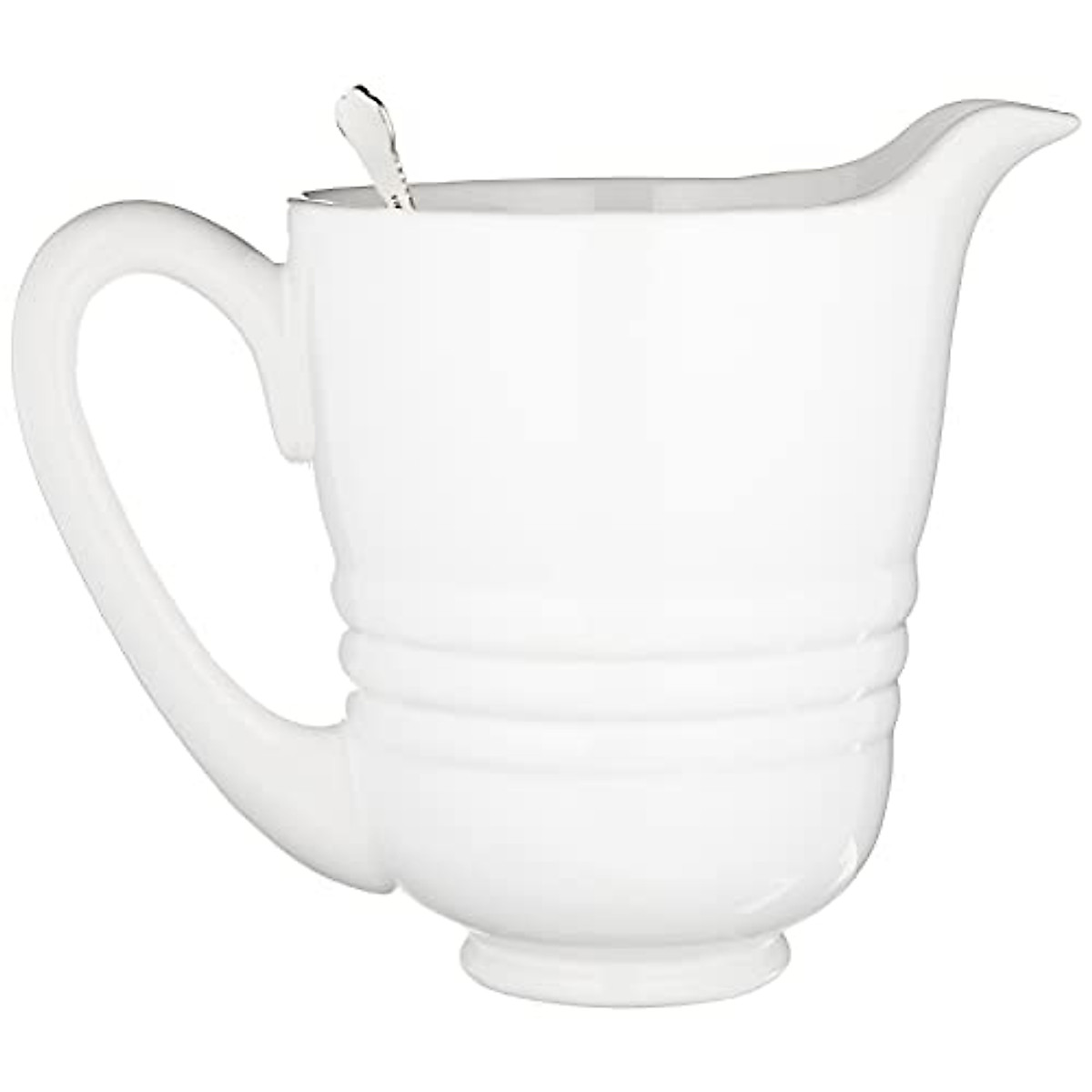 Mud Pie - 4551021 Mud Pie Ceramic Bloody Mary Pitcher Set 80 oz, 8.25 X 6.25, White