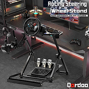 Dardoo X Frame Racing Wheel Stand Foldable Fit for Logitech G25, G27, G29, G920 Thrustmaster T300RS GT Adjustable Racing Simulator Steering,NOT Included Wheel Pedal Handbrake and Shifter