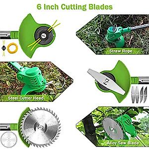 Weed Wacker 36V Grass Trimmer/Edger Cordless Brush Cutter,3-in-1 Weed Eater Brush Cutter, Lightweight Push Lawn Mower Edger Toolwith 2Pcs 4.0Ah Battery & Fast Charger for Garden Yard