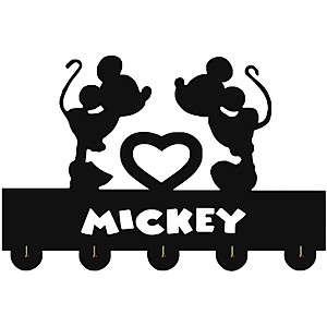 KL Mick Door Hooks,Disney Mickey Mouse Cartoon Animation Coat Hooks,Key Holder,Key Hanger for Wall、Entryway and Living Room,Gift,5 Hooks Holder (a5)