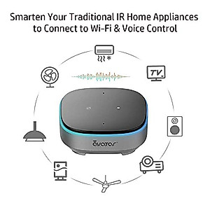 WiFi Smart IR Remote Controller with Alexa Built-in, Voice Control Smart Home/Avatar Controls/Infrared Device, Avacube IR Blaster for TV, STB, DVD, AC, Fan(AI Voice Hub)