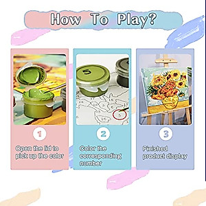 Mushroom Paint by Number for Adults, Hlison 4 Packs Easy Mushroom Paint by Numbers, Mushroom DIY Kids Adult Paint by Numbers for Beginner, Gift Home Wall Decor 16x20 Inch