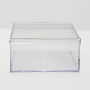 Clear Plastic Box - 4" Square X 2" Tall - 6 Boxes Per Pack
