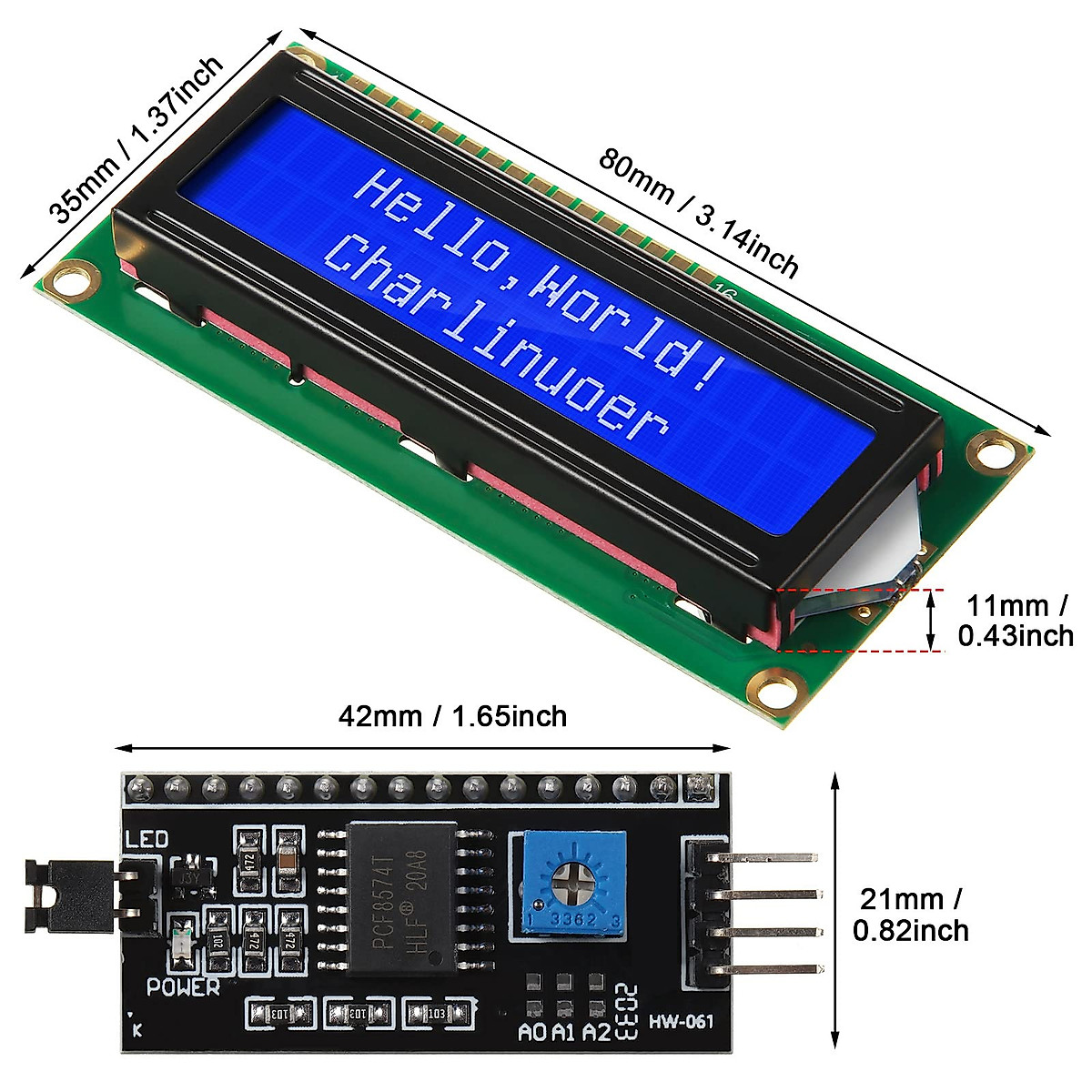 Frienda 4 Pieces IIC/ I2C/ TWI LCD 1602 16x2 Serial Interface Adapter and 16x2 1602 LCD Module Display Blue Backlight Compatible with Arduino R3 MEGA2560 (Blue)