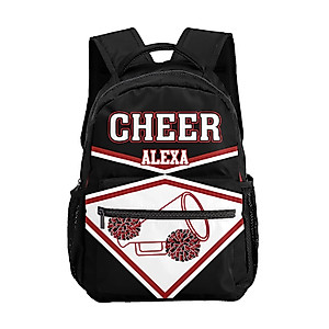 Zaaprint Personalized Halloween Cheer Cheerleaders Waterproof Backpack with Name Text for Women Men Gift