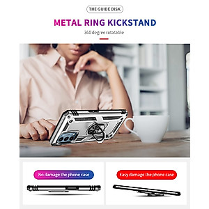 Military Grade Drop Impact for Oneplus Nord N200 5G Case Oneplus Nord N200 Case 360 Metal Rotating Ring Kickstand Holder Armor Heavy Duty Shockproof Case for Oneplus Nord N200 5G Phone Case (Silver)