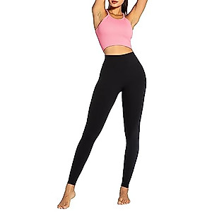 Sunzel Nunaked Workout Leggings for Women, Tummy Control Compression Workout Gym Yoga Pants, High Waist & No Front Seam Black X-Large 28"