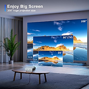 AuKing Projector, 2023 Upgraded Mini Projector, 7500 lumens Multimedia Home Theater Video Projector, Compatible with Full HD 1080P HDMI, USB, VGA, AV, Smartphone, Pad, TV Box, Laptop