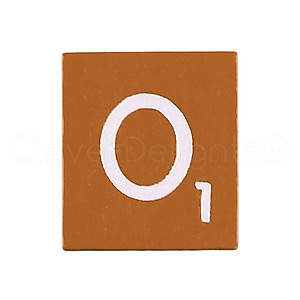 CleverDelights 100 Wood Letter Tiles - Burnt Orange Color - Complete Set - Game Replacement Pieces
