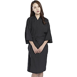 PERFEHAIR Salon Client Gowns Kimono Style, Hair Salon Smocks Capes- 43 Inch Long (Black)