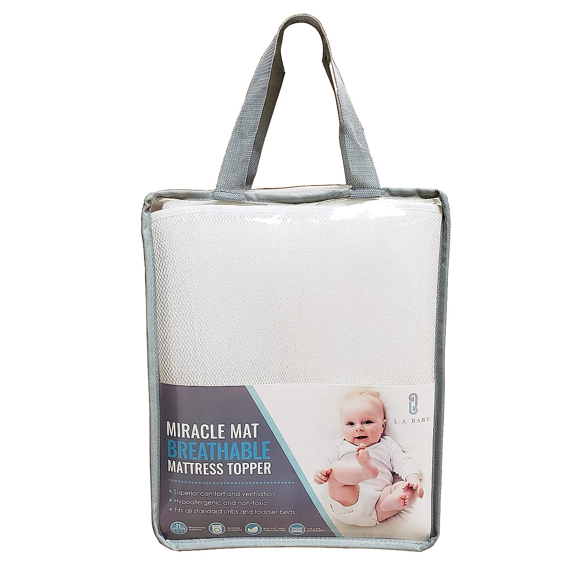 L.A. Baby Breathable Miracle Mat - Superior Ventilation Crib Mattress Topper