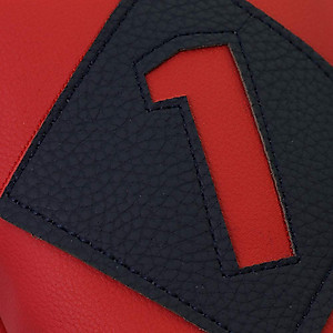 Majek Retro Golf Headcover Red with White and Blue Stripe Vintage Leather Style 1 Driver Head Cover Fits 460cc Drivers Classic Look