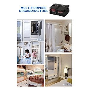 ELEZAY Hanging Packing Cubes Portable Closet 3-Shelf Travel Collapsible Compression Garment Organizer for Carry-on Luggage Suitcase Space Saver Bag X-Large_No Side Pockets, Black