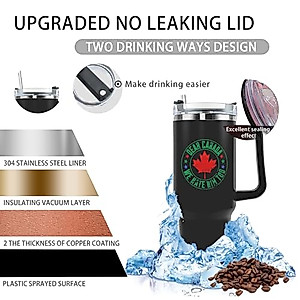 Dear Canada We Hate Him Too Political Tumbler With Lid And Straw Ice Coffee Women