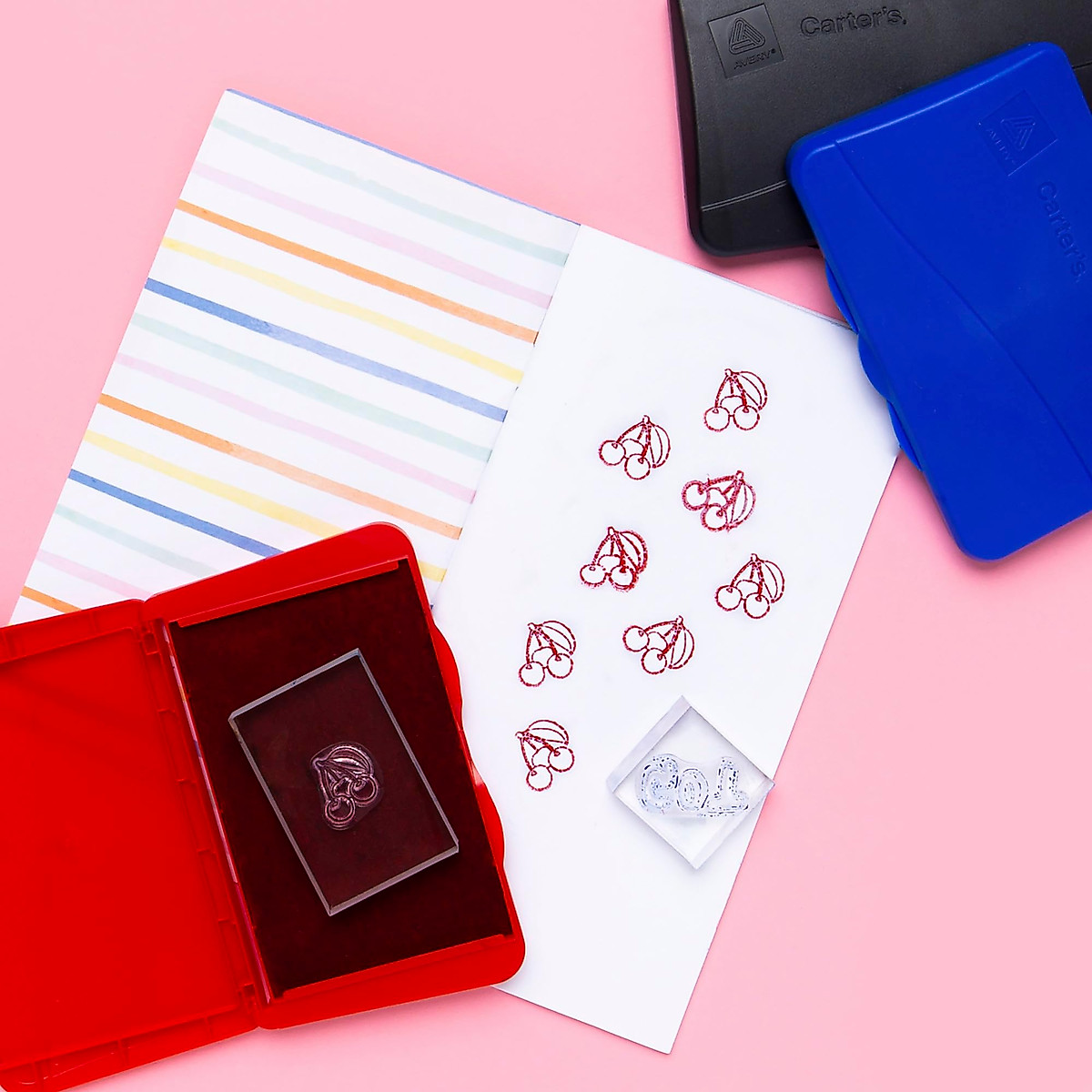 Carter's Felt Red Stamp Pad, 2.75 x 4.25 Inch Ink Pad (21071)